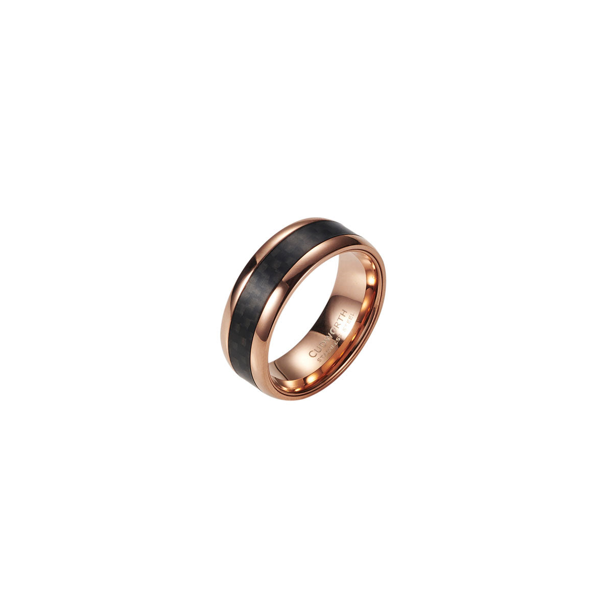 Cudworth Stainless Steel/IP Rose Gold/Carbon Fibre Ring | Diann Darling ...